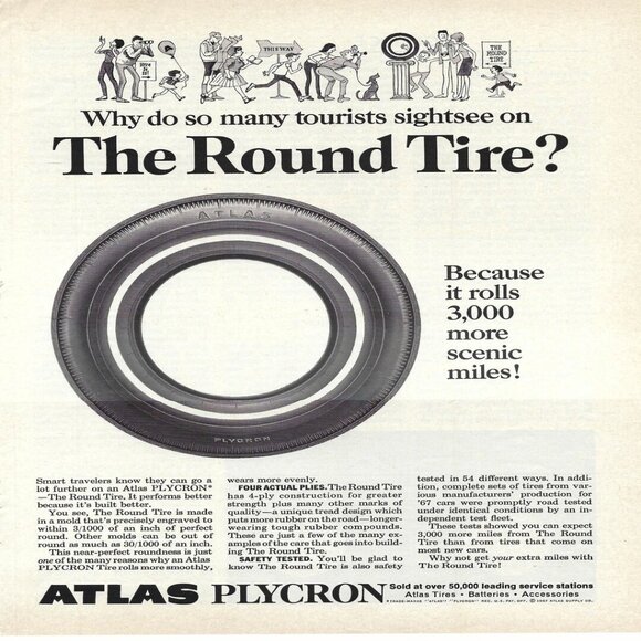 Atlas | Art | 967 Atlas Plycron The Round Tire 300 Miles Vintage ...